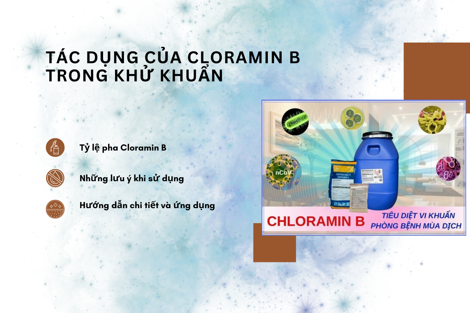 Tác dụng của Cloramin B trong khử khuẩn - ThinhPhucChem